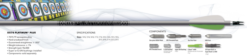 Easton XX75 Platinum Plus Fletched Arrow - Single | Clickers Archery